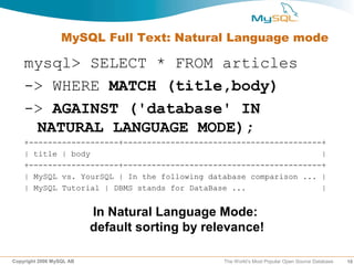 Mysql Fulltext Search 1 | PPT