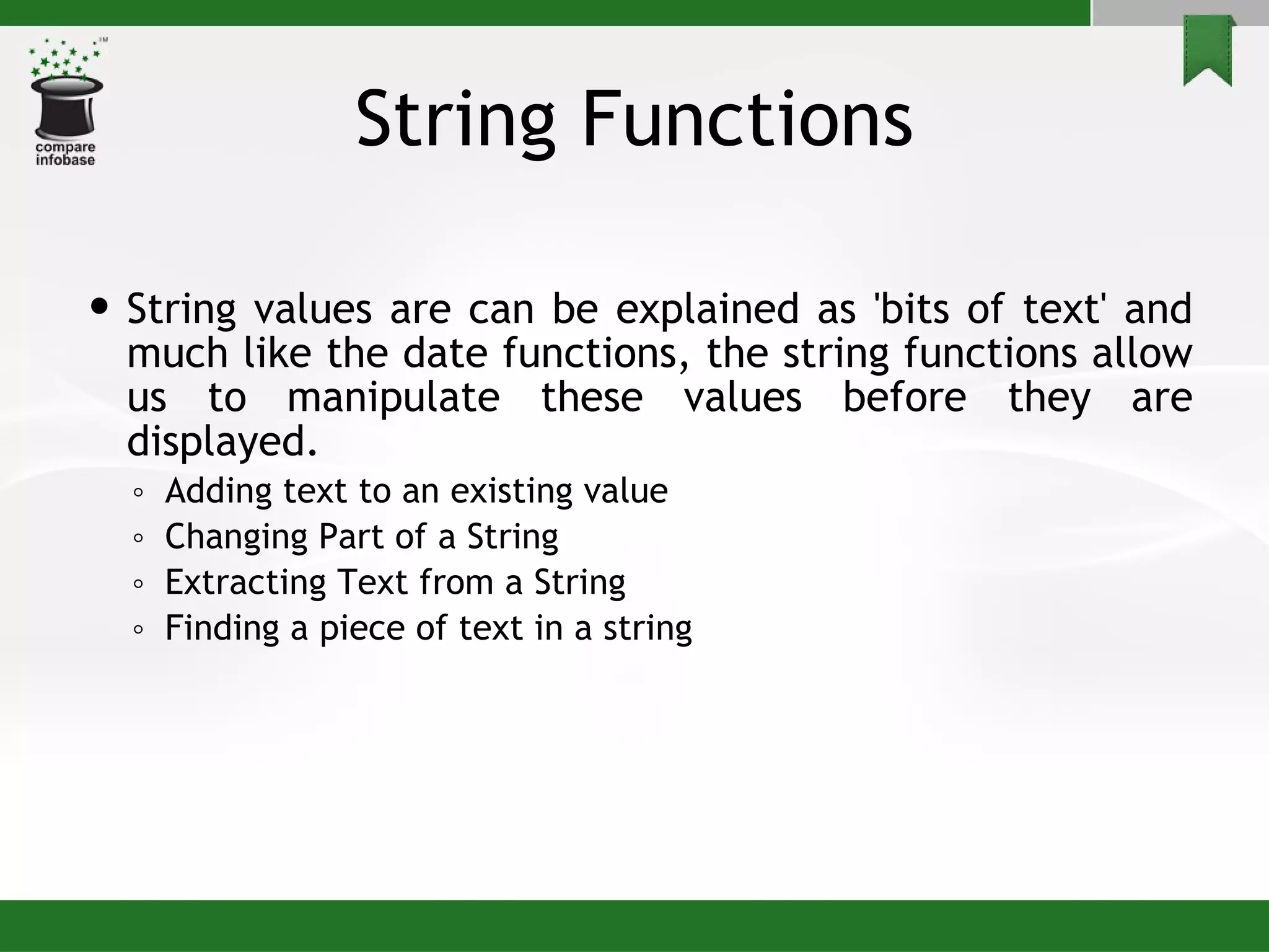 MySQL Functions | PPT
