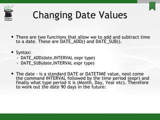 MySQL Functions | PPT