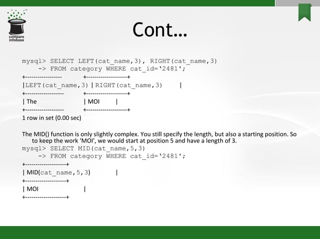 MySQL Functions | PPT