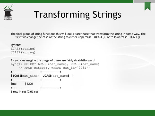 Mysql Functions Ppt 6233