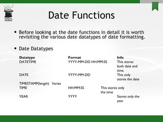 MySQL Functions | PPT