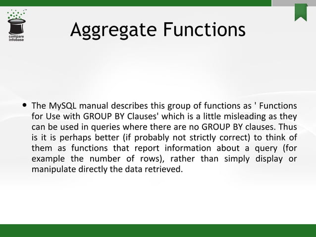 MySQL Functions | PPT