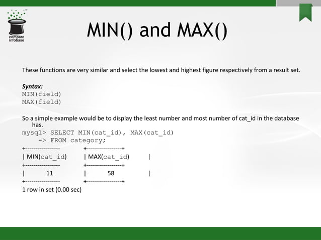 MySQL Functions | PPT