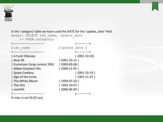MySQL Functions | PPT