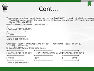 Mysqlfunctions | PDF