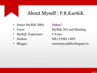 MySQL HA Percona cluster @ MySQL Meetup Mumbai | PPT