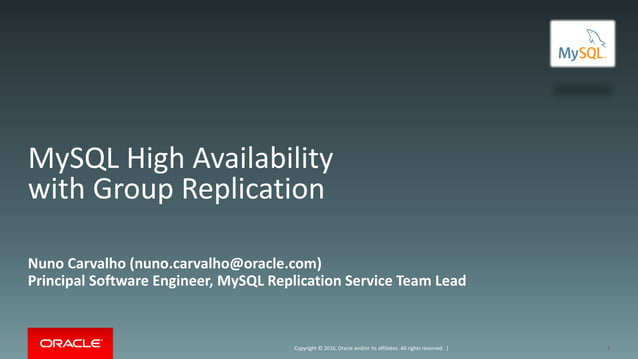 Mysql High Availability With Group Replication Ppt