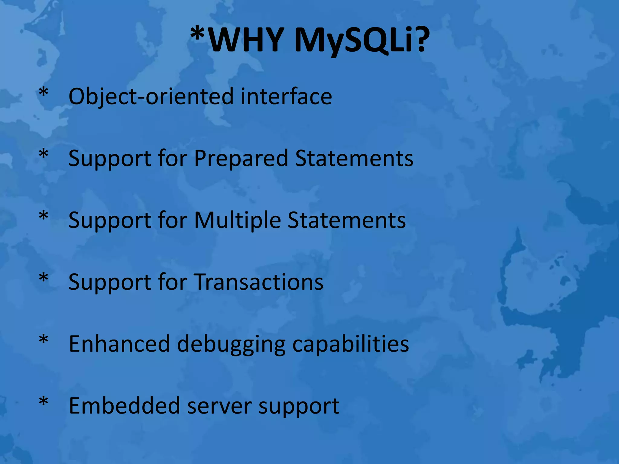 MySQLi | PPTX
