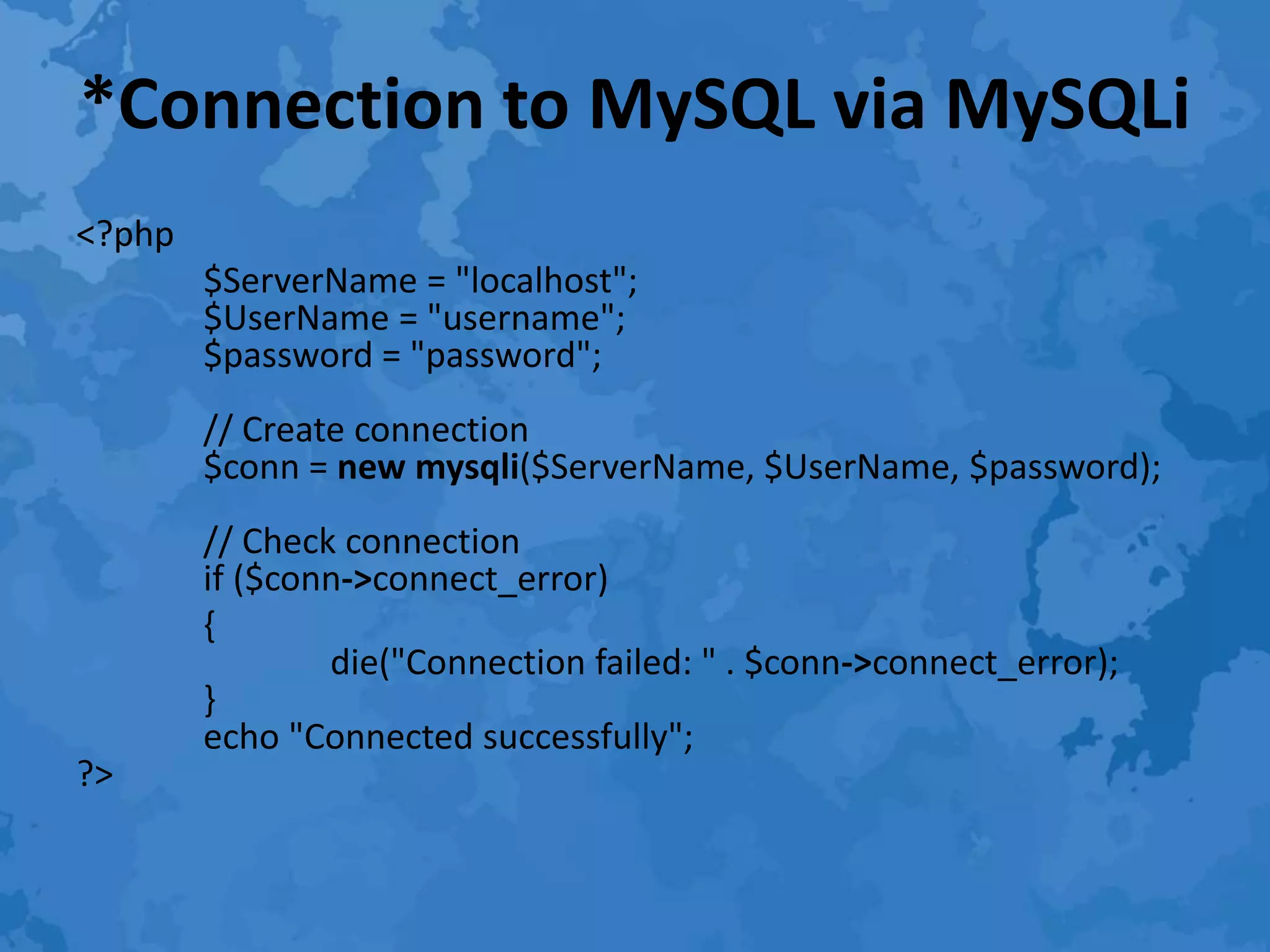 MySQLi | PPTX