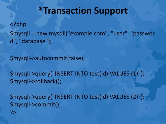 MySQLi | PPTX | Databases | Computer Software and Applications