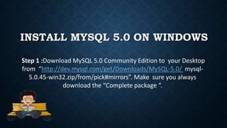 My sql installation | PPTX