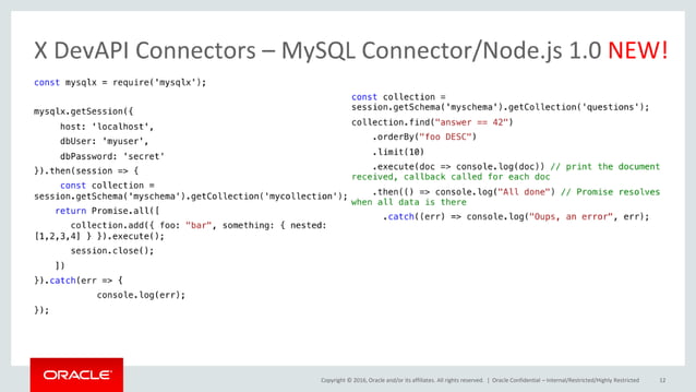 MySQL Roadmap NoSQL HA Fev17 | PPT