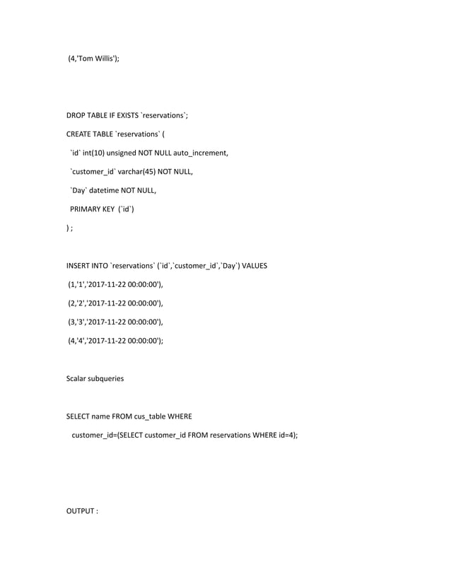 Mysql joins example table and query process | PDF