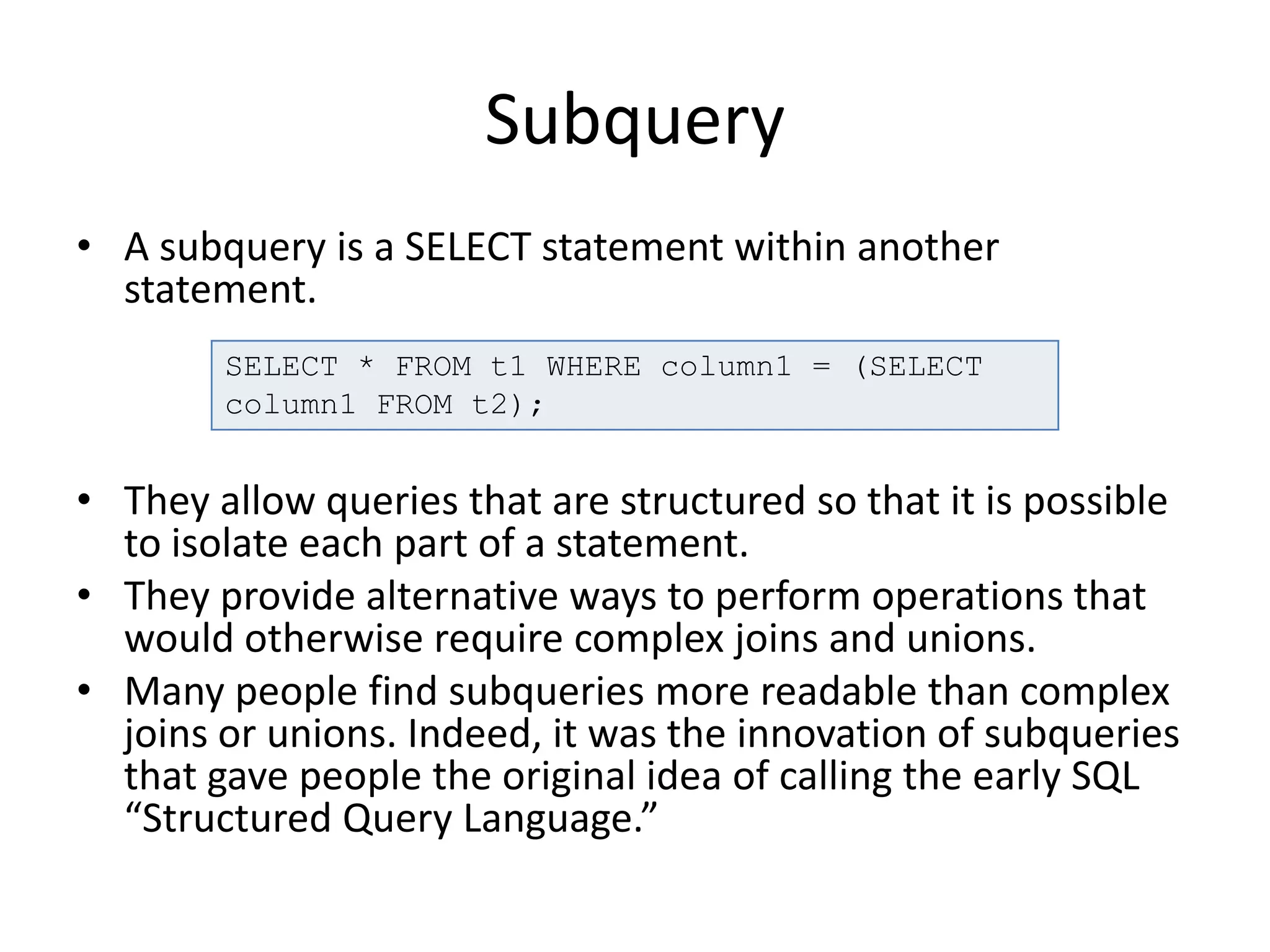 MySQL JOIN & UNION | PPTX