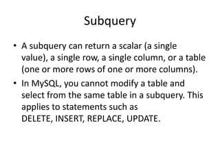 MySQL JOIN & UNION | PPTX