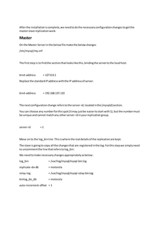 Mysql master slave setup | PDF