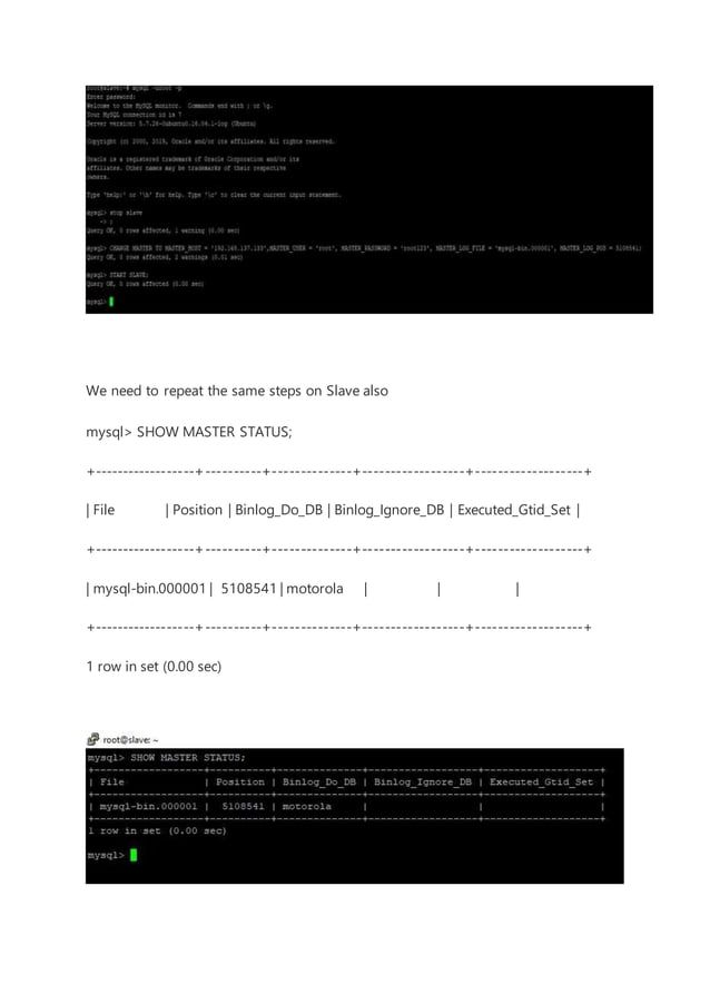 Mysql master slave setup | PDF