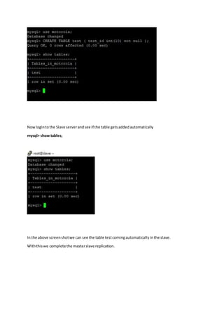 Mysql master slave setup | PDF