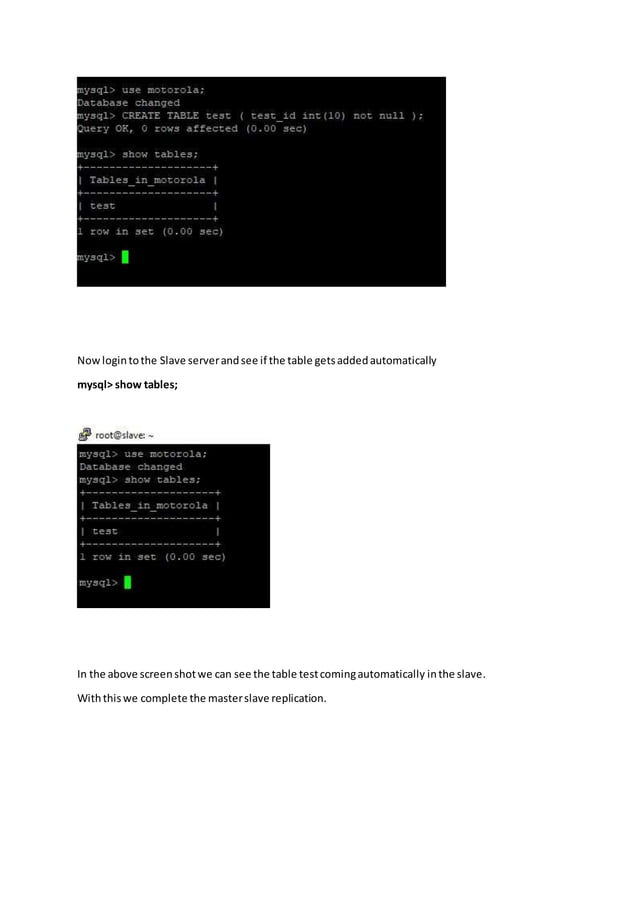Mysql master slave setup | PDF