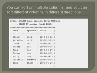 Mysql order by clause | PPTX