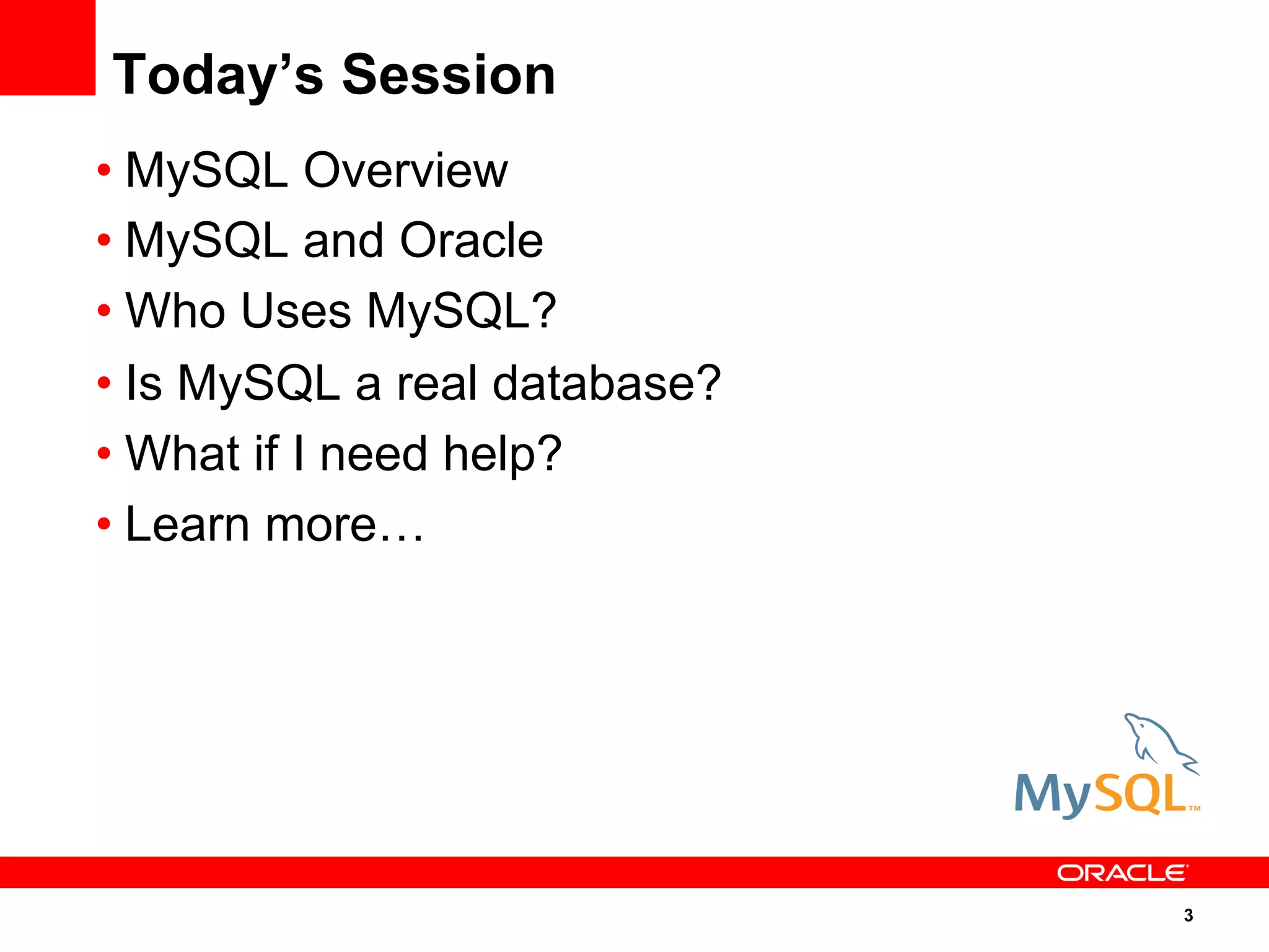 MySQL overview | PPT