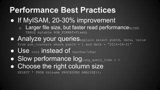 MySQL Performance Tips & Best Practices | PPT