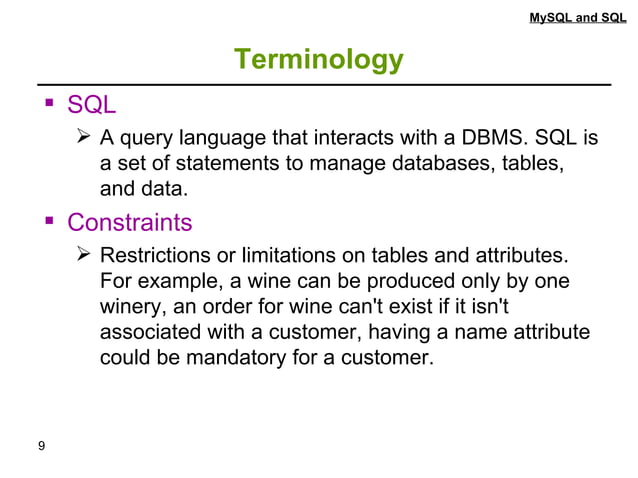 MYSQL.ppt | Databases | Computer Software and Applications