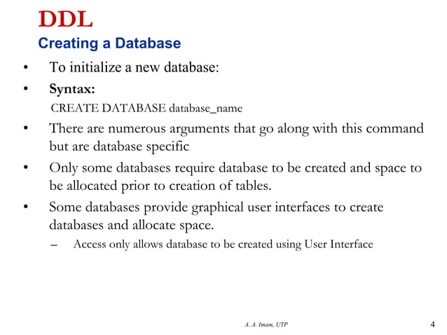SQL - Data Definition Language | PPT | Databases | Computer Software and Applications