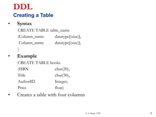 SQL - Data Definition Language | PPT