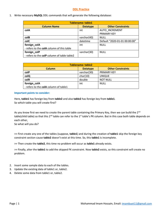 Dbms 5 Mysql Practice List Hr Schema Pdf
