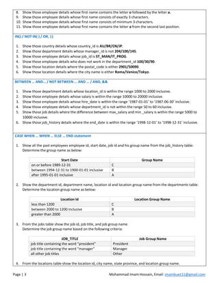 DBMS 5 | MySQL Practice List - HR Schema | PDF | Databases | Computer Software and Applications