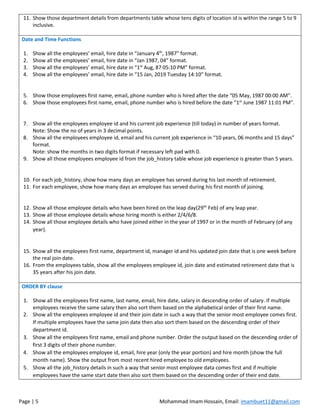 DBMS 5 | MySQL Practice List - HR Schema | PDF