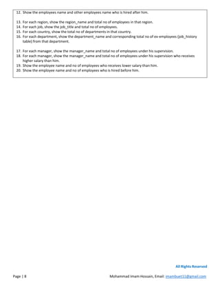 DBMS 5 | MySQL Practice List - HR Schema | PDF