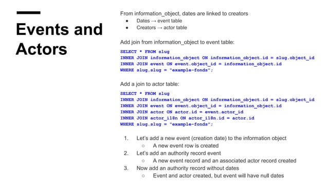 Constructing SQL queries for AtoM | PPT