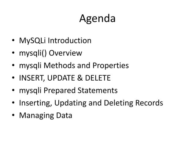 MySQL Record Operations | PPT
