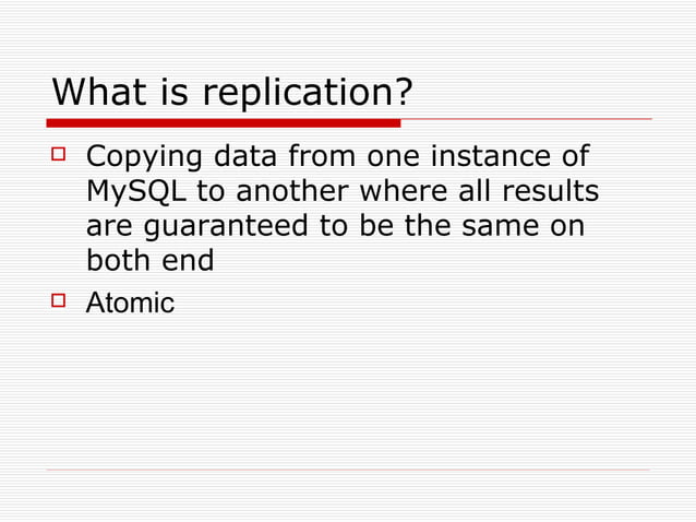 Basic Knowledge on MySql Replication | PPT