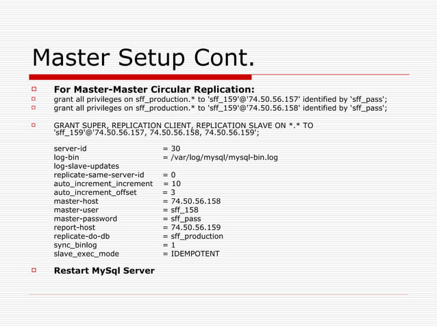 Basic Knowledge on MySql Replication | PPT