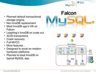 My sql roadmap 2008 2009 | PPT