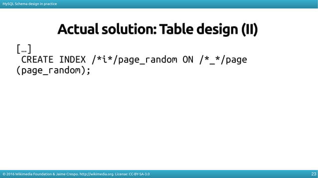 MySQL Schema Design in Practice | PPT