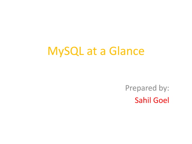 MySql | PPT