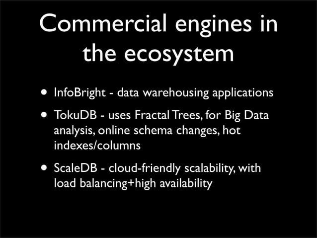 MySQL Storage Engines Landscape | PPT