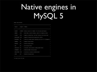 MySQL Storage Engines Landscape | PDF | Databases | Computer Software and Applications