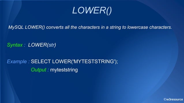 MySQL String Functions.pptx | Programming Languages | Computing