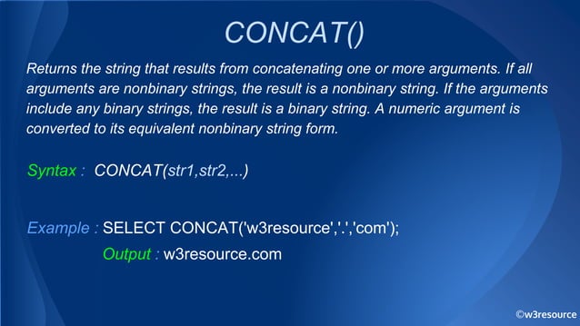 MySQL String Functions.pptx | Programming Languages | Computing