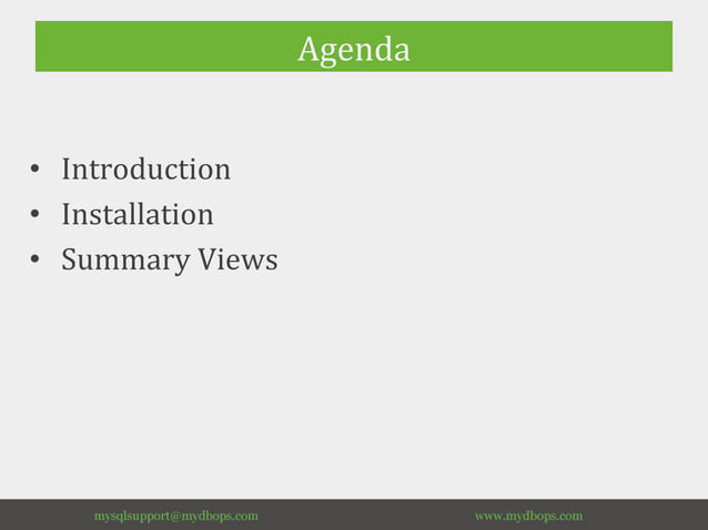 An Overview to MySQL SYS Schema | PPT An Overview to MySQL SYS Schema | PPT