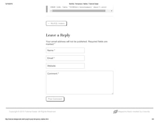 My sql temporary tables tutorial dasar | PPT