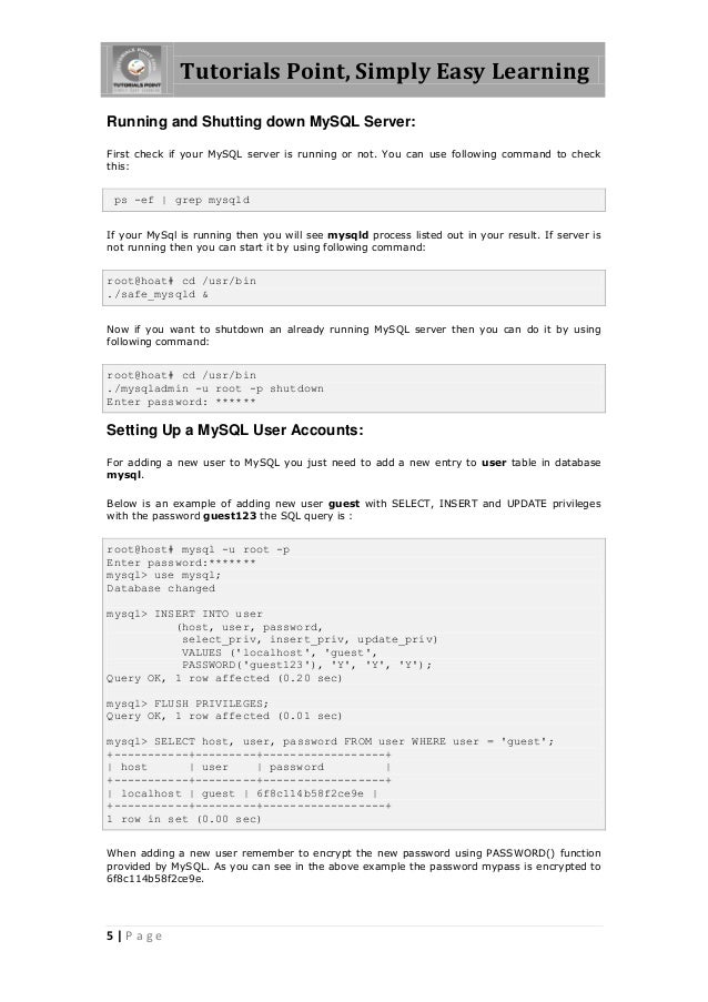 Mysql Tutorial
