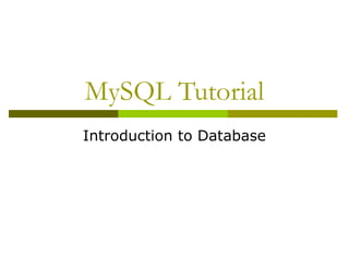 Mysql tutorial | PPT