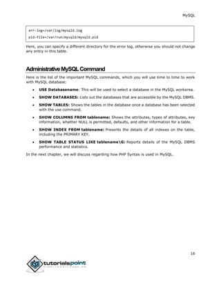 mysql_tutorial.pdf_tutorial for database engineering students | PDF